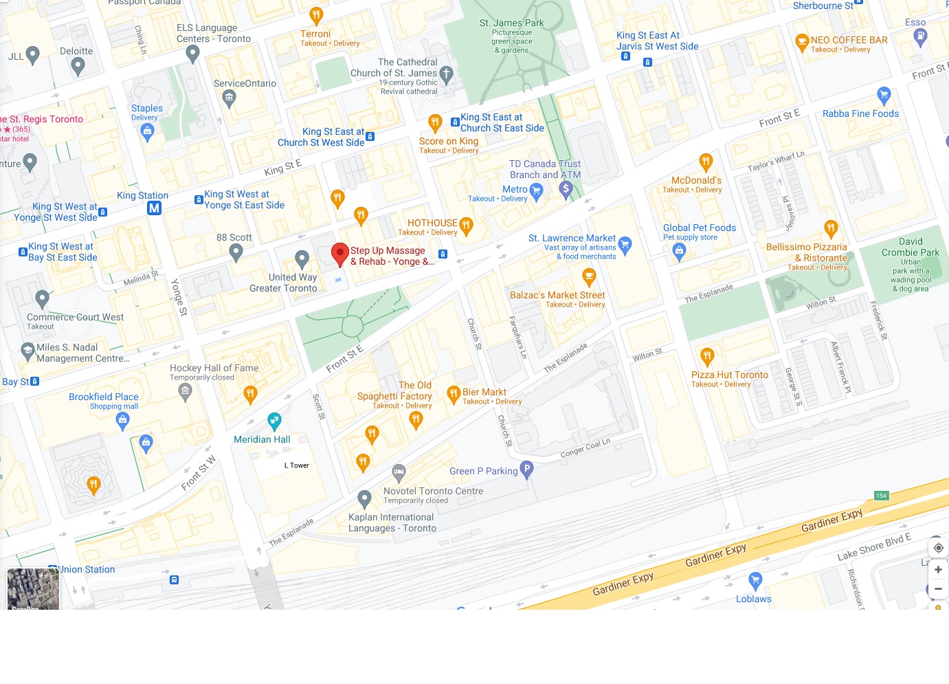 Yonge & Wellington | Step Up Massage & Rehab | 416-800-1268